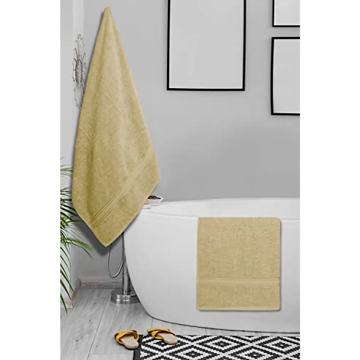Avalon Towels Large Bath Towels, 30x60 Inches Bath Sheets Towels for Adults Beach Towels Oversized, 4 Pcs Extra Large Bath Towels, Light Weight & Absorbent Quick Dry Towel Oversized Beige Bath Towels