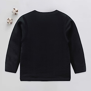 Baby Boys Girls Button-Down Cardigan Toddler Cotton Knit Sweater Black 90