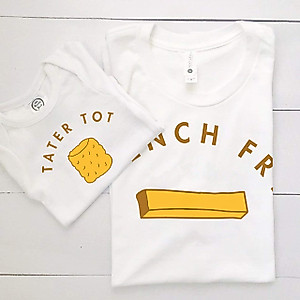 The Spunky Stork Father & Son Daughter French Fry Tater Tot Matching Sibling Shirt (Tator Tot Toddler 1824)