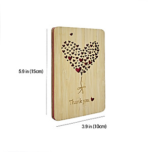 Thank You Wooden Greeting Card,Handmade wood Card,Unique Appreciate Gift Card of Any Occasion of Family,Friends,Partner