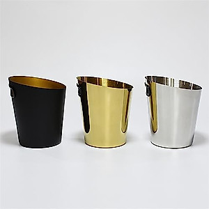 Ice Bucket Stainless Steel Ice Bucket Cooler Whiskey Wine Bar Accessories Champagne Bucket Cooler Suitable for Cocktail Party Wine Bottle Restaurant Bar Party Keeps Ice Cold & Dry (Color : Silver)