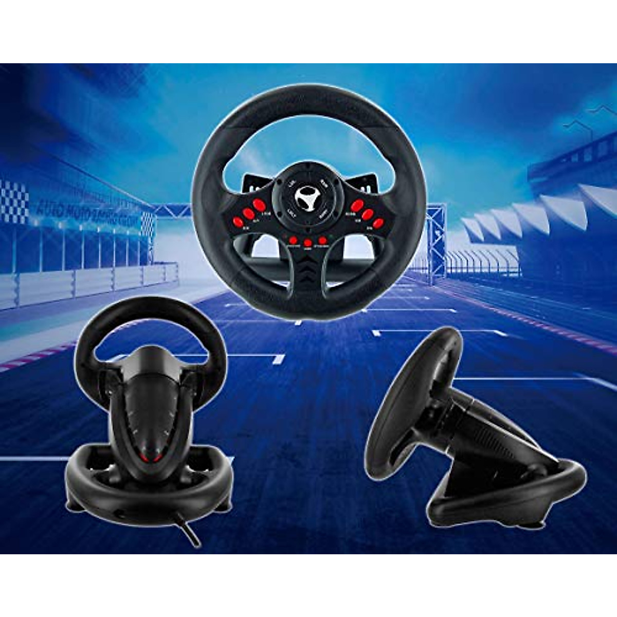 SUBSONIC SA5426 Racing Wheel Universal with Pedals for Playstation 4, PS4 Slim, PS4 Pro, Xbox One, Xbox One S, PS3