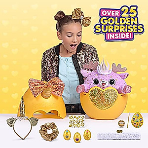 Rainbocorns Epic Golden Egg by ZURU (Reindeer), Girls Toy Includes Stuffed Animal with 25+ Golden Surprises, with Rings, Stickers, Bows, and More - Girls Gift Idea