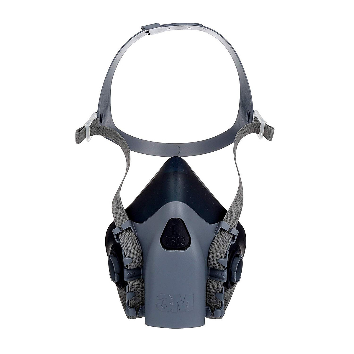 3M Reusable Respirator Half Facepiece 7503, NIOSH, 3M Cool Flow Valve, Dual Airline Supplied Air Compatible, Integrated Dropdown Suspension, Bayonet Connections, For Chemical Handling, Painting, Large