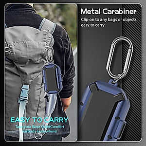 [with Lock] TOLUOHU Cover for Bose QuietComfort Earbuds Case, Shock-Absorbing Protective PC+TPU Security Lock Case Compatible with Bose QuietComfort Earbuds for Men Women with Keychain (Blue)