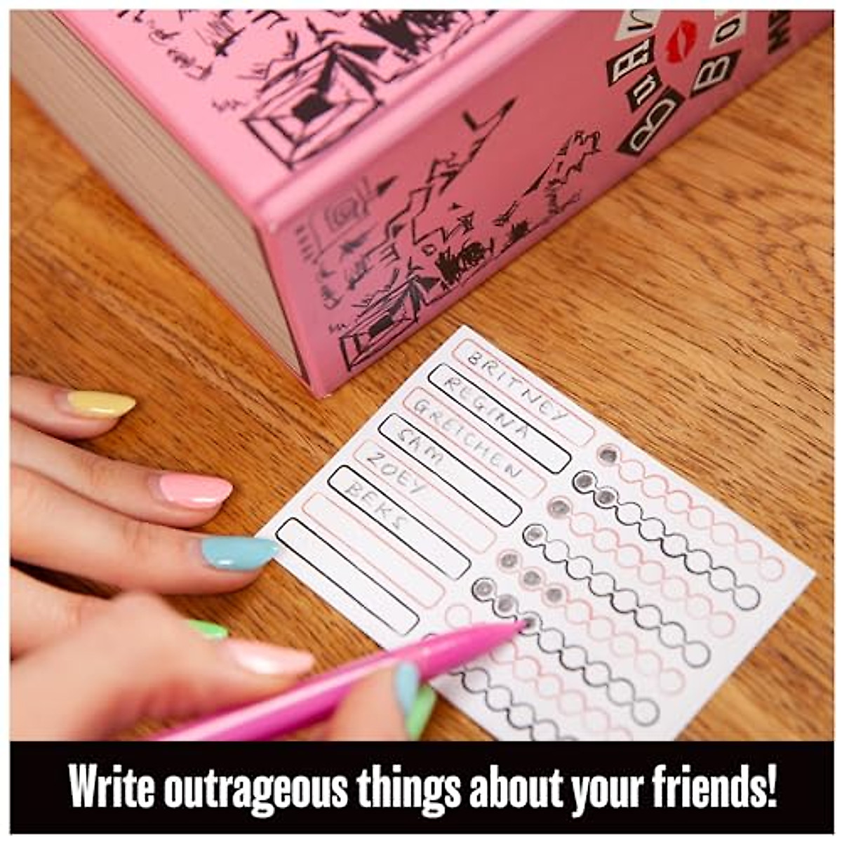 Mean Girls Burn Book Party Card Game Family Board Game Based on The Comedy Movie, for Adults and Teens Ages 14 and up