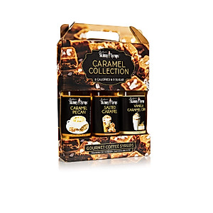 Jordan's Skinny Syrups Sugar Free Coffee Syrup Collection, Caramel Pecan, Salted Caramel, and Vanilla Caramel Cream, Zero Calorie Flavoring Syrups for Coffee, 12.7 Fl Oz, 3 Variety Pack