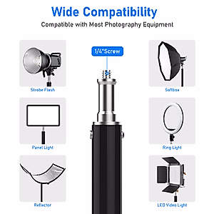 Photography Light Stand 9.2ft/110'', Sdfghj Heavy Duty Light Stand Aluminum Alloy Spring Cushioned Tripod for Ring Lights, Strobe Light, Reflectors, Softboxes, Umbrellas, Speedlite Flashes, 280cm