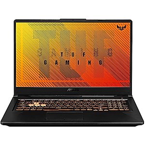 ASUS TUF Gaming A17 Laptop, 2023, 17.3" 1920 x 1080 144 Hz, AMD Ryzen 5 4600H 6-Core, NVIDIA GeForce GTX 1650 4GB, 16GB DDR4, 512GB SSD, Windows 11 Home, RGB Backlit Keyboard, 720p Camera, ‎Black