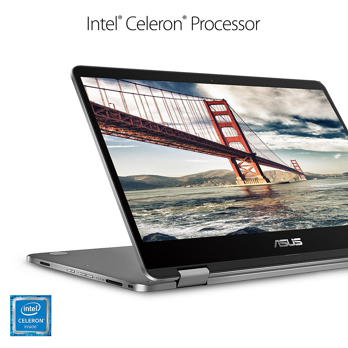 ASUS TP401MA-YS02 Vivobook Flip Thin 2-in-1 HD Touchscreen Laptop, Intel Celeron 2.6GHz Processor, 4GB RAM, 64GB eMMC, Windows 10 S, 14"