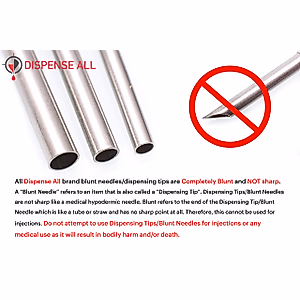 Dispense All - 14 Gauge 1.5 Inch Blunt Tipped Dispensing Needles, Luer Lock, 10 Count