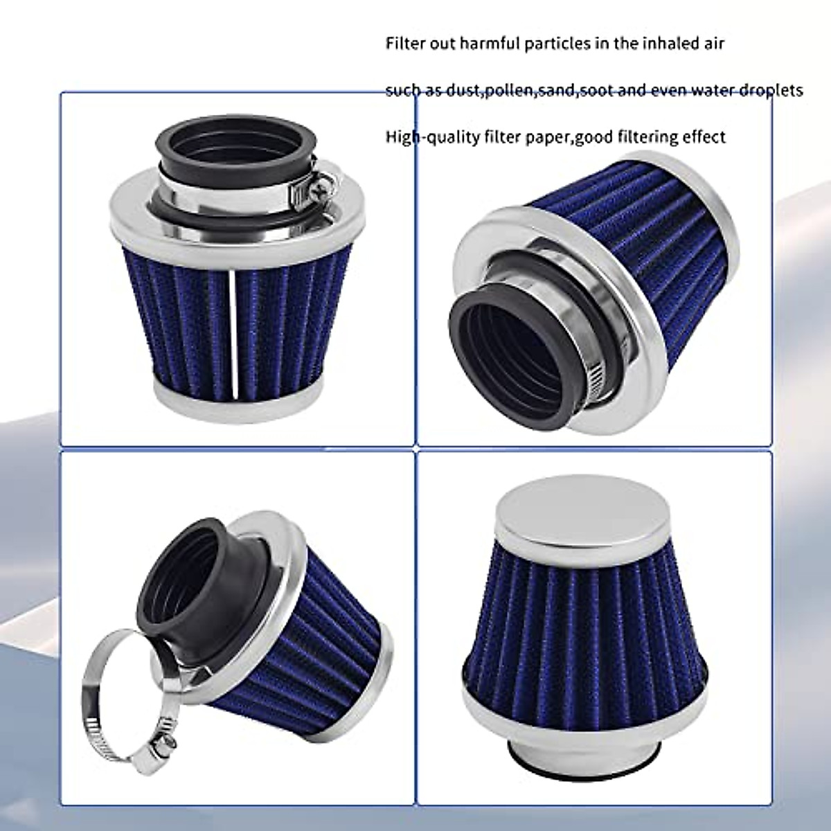 LCGLY 2PCS 39mm Universal Air Filter For GY6 Moped Scooter Dirt Bike Motorcycle 50cc 110cc 125cc 150cc 200cc Moped scooter atv dirt bike pocket bike ATV , honda CB250 CB250N CB250R CB250S CB400 CB400N