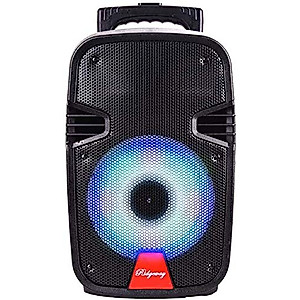Ridgeway QS-805 Portable Audio Bluetooth - Portable - Woofer Rechargeable Speaker with Long-Lasting Battery USB/FM Radio/AUX in/Mic in/with LED Light - Black