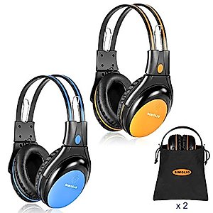 Simolio Dual Channel Universal IR Car Headphones with Volume Limited, Vehicle Compatibility Listed in Q&A for Double Check, Work with Most DVD Systems, Wireless Automotive Headphones for Kids Car Trip