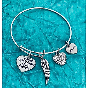 Infinity Collection Memorial Gifts for Loss of Mom Dad In Memory of Jewelry Sympathy Bracelet Bereavement A Piece of My Heart is in Heaven Engraved Grief Gifts for Women