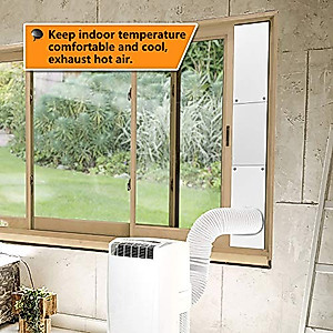 LBG Products Portable Air Conditioner Window Seal Plates Kit, Vertical AC Window Unit, Adjustable Seal AC Window Vent Kit for Exhaust Hose, Universal for Ducting with 5 inches Diameter