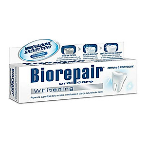 Biorepair: "Whitening" Toothpaste with microRepair * 2.5 Fluid Ounce (75ml) Tubes (Pack of 2) * [ Italian Import ]