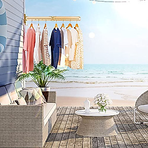 New-Star Clothes Drying Rack Folding Indoor Wall Mounted Drying Rack Clothing Foldable 2 Fold for Laundry Room Organization and Small Space Organization Hanging Clothes Drying Rack