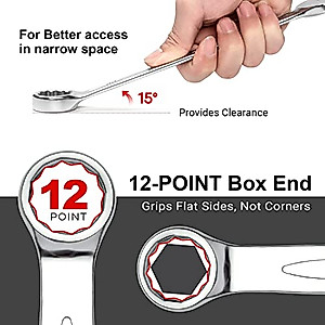 Jetech 18mm Combination Wrench - Industrial Grade Spanners with 12-Point Design, 15-Degree Offset, Made with Durable Chrome Vanadium Steel in Sand Blasted Finish, Forged, Heat-Treated, Metric