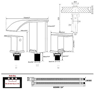 RUMOSE LED Bathroom Faucets Set Matte Black 8 inch Bathroom Sink Faucet 3 Hole with Pop Up Drain Widespread Lavatory Waterfall Vanity Faucet with 3 Colors Light Changing Stainless Steel Deck Mounted