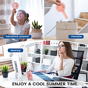 Passionbility Portable Handheld Fan - 2000mAh Personal Portable Fan Rechargeable, 180° Foldable USB Desk Fan with 3 Wind Speed, Battery Operated Fan for Travel Office Household