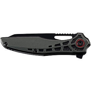 COLUMBIA RIVER KNIFE & TOOL Thero EDC Folding Pocket Knife: Everyday Carry Folder, Plain Edge, Sheepsfoot Blade with Black Oxide Finish, Flipper, Glass Reinforced Nylon and Carbon Fiber Handle 6290