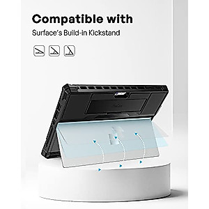 ProCase Case for 12.3" Microsoft Surface Pro 7 Plus, Pro 7, Pro 6, Pro 5, Pro 2017, Pro 4, Pro LTE, Rugged Protective Cover with Pencil Holder, Hand Strap, Compatible with Type Cover Keyboard -Black