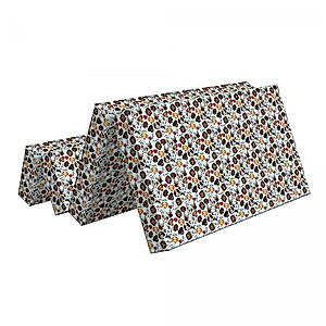 Ambesonne Dog Lover Foldable Mattress, Canine Breeds Love, 78.7" x 47.2", Multicolor