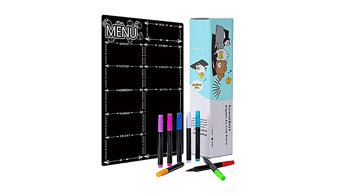 LiebHome Magnetic Weekly Menu Board & Dry Erase Calendar
