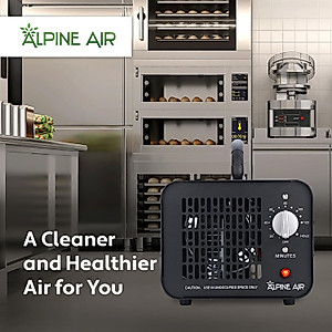 Alpine Air 36000 mg/h Ozone Generator Residencial Commercial Industrial Ozone Machine Odor Removal, Ionizer & Deodorizer Ozone Machine Odor Eliminator for Home, Car, Smoke, Hotels, Farms and Pet Smell