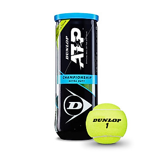 Dunlop Sports ATP Championship Tennis Balls, Extra Duty, 6 x 3-Ball cans, Yellow, 6-can Pack