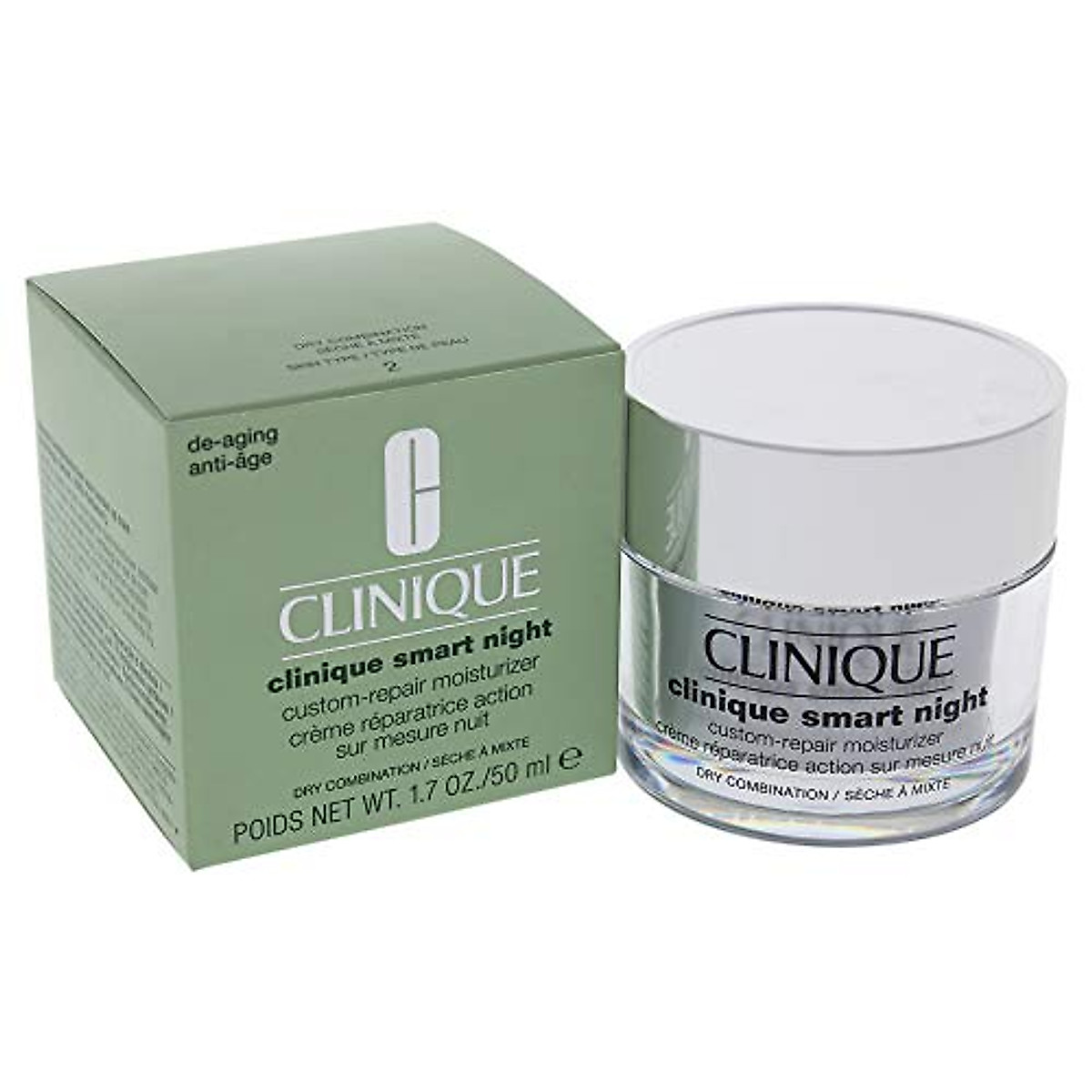 Clinique Smart Night Custom-repair Moisturizer, Dry Combination, 1.7 Ounce
