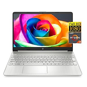 HP 2021 Laptop, 15.6" FHD Display, AMD Ryzen 3-3250 2-Core Processor, 16GB DDR4 Memory, 1TB PCIe NVMe M.2 SSD, Wi-Fi, HDMI, Webcam, Bluetooth, Windows 10 Home, Silver