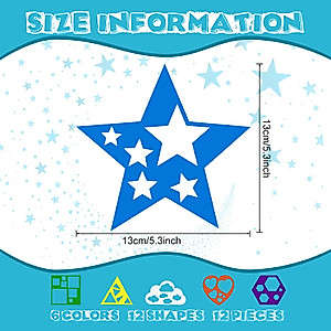 12 Pieces Geometric Stencils Template Set for Kids Children Simple Drawing Stencils Colorful Art Painting Template for Toddlers Preschooler Learning Tool (Classic, 4.9 x 5.1 Inches)