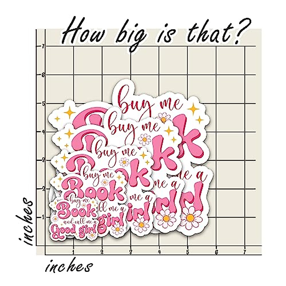 Miraki Buy Me Books And Call Me A Good Girl Sticker, Book Lover Sticker, Reading Sticker, Bookish Stickers, Water Assitant Die-Cut Vinyl Booktok Decals for Laptop, Phone, Water Bottles, Kindle Sticker