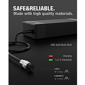 stio Universal Power Adapter Charger for Gotrax/Hiboy, 42V/36V 2A GX16 GX12 3Pins DC5.5-2.5/2.1 XLR 3Prong Connector Power Supply for 36V Lithium Battery UL Certified Charger