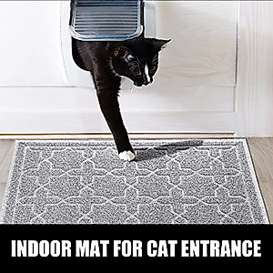 Yimobra Cat Litter Mat, 24"x20" Litter Box Mat with Litter Lock Mesh, Soft Durable Cat Litter Mat Litter Trapping Mat, Easy to Clean, Non-Slip, Water Resistant, Litter Free Floors, Grey