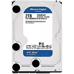 Western Digital 2TB WD Blue PC Internal Hard Drive HDD - 5400 RPM, SATA 6 Gb/s, 256 MB Cache, 3.5" - WD20EZAZ