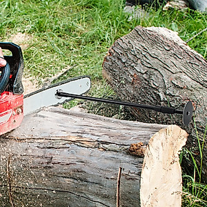 Riomhorry Firewood Measuring Tool, Adjustable Firewood Cutting Tool Freely Adjust between 16'' and 26'', Firewood Gauge Attaches to Chainsaw Bar to Measure Firewood Length