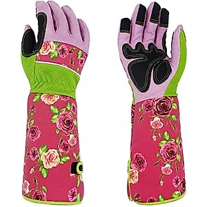 Qchengsan Long Gardening Gloves for Women, Heavy Duty Rose Pruning Thorn Proof Garden Work Gloves Gauntlet, 37CM Long Sleeves Protect Your Arms Until The Elbow, Gardening Gifts For Women Gardeners