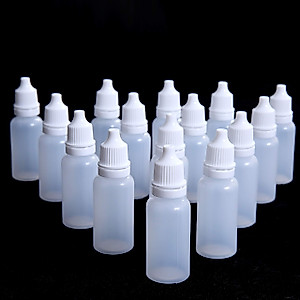 DOWEI 15ml dropper bottles,60pcs 15ML Plastic Squeezable Dropper Bottles Empty Drop Bottles Essential Oil Squeeze Bottle Refillable Containers with Caps