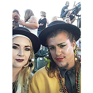 Classic Unisex Wool Blend Fedora Hat Brim Flat Church Cap Wide Brim Classic Pork Pie Hat Perfect for Wedding Party Talent Show Performance Best Xmas Gift for Boys Girls Women Men Black