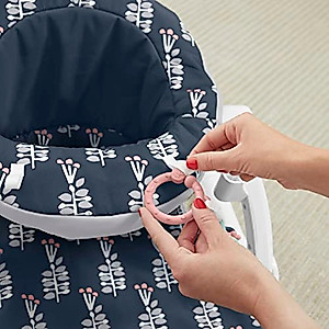 Fisher-Price Portable Baby Chair Sit-Me-Up Floor Seat With Snack Tray And Developmental Toys, Navy Garden