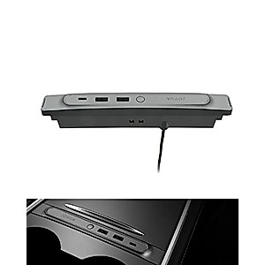 JOWUA Mini LED Hub Bar Compatible for 2021-2023 Tesla Model Y & Model 3 USB-C, USB-A,