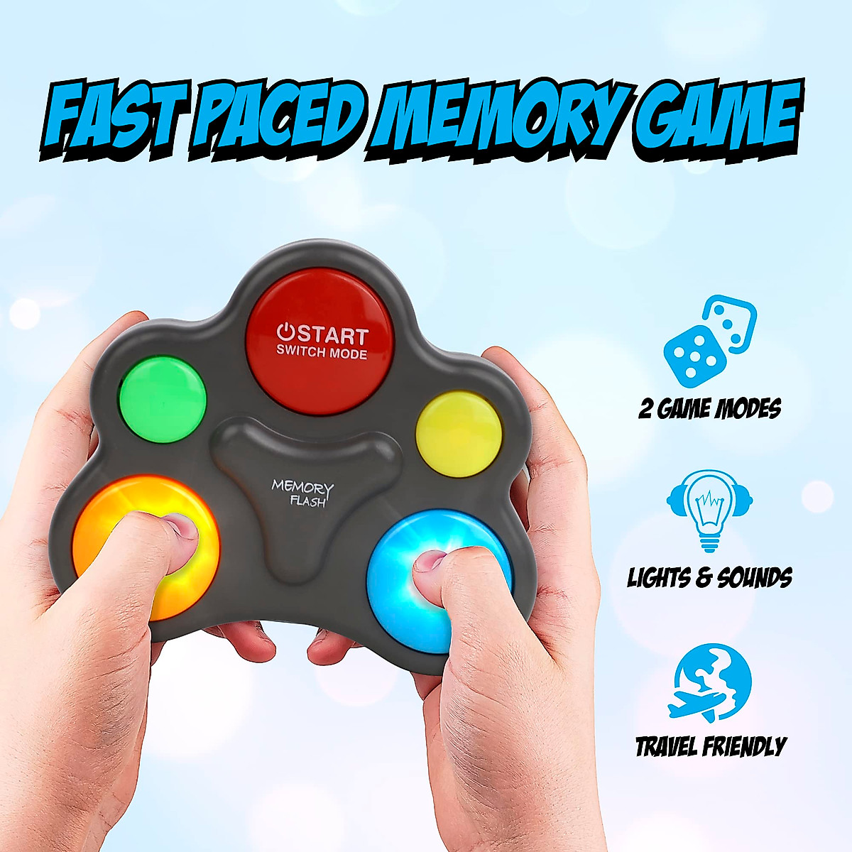 Point Games Handheld Memory Game, Kids Electronic Games, Sequence Fun for Kids with Lights & Sounds, Brain Challenge for Boys & Girls Ages 8+