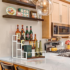 THYGIFTREE Coffee Syrup Rack Organizer Syrup Bottle Holder Stand for Coffee Bar 3-Tier 12 Bottles Storage Shelves for Syrup, Wine, Dressing for Kitchen Coffee Station, White