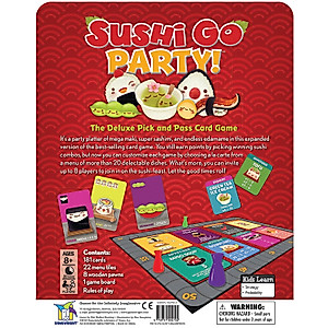 Sushi Go Party! - The Deluxe Pick & Pass Card Game by Gamewright, Multicolored