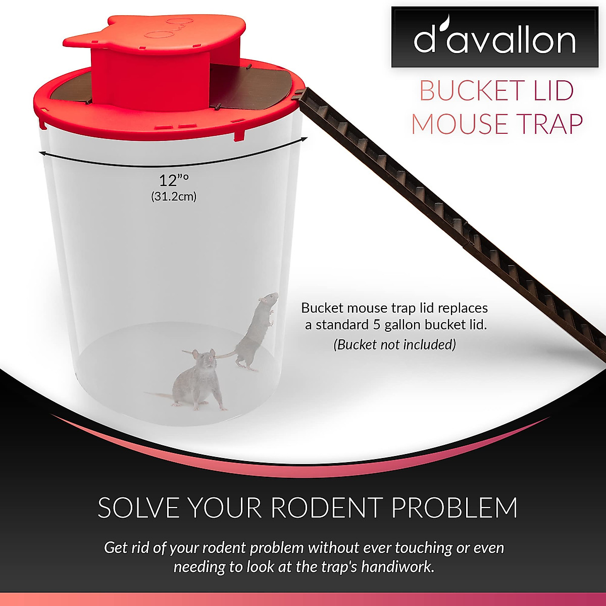Double Flip & Double Slide get Double The Catch - Safe & Sanitary Kill or No Kill- Bucket Mouse Trap for 5 Gallon Bucket Lid - Mouse Trap Bucket Lid Mice Trap - Humane Rat Trap Bucket