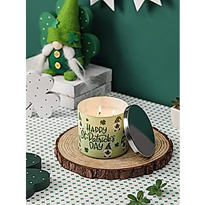 St. Patrick’s Day Candle, Luck Eucalyptus Mint Scented Candle, Large 3 Wicks, 14 oz