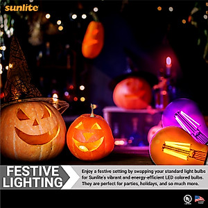 Sunlite 41522 LED Halloween Value Pack 4.5 Watt (60W Equivalant), 120 Volt E26 Medium Base, Dimmable, UL Listed, Orange and Purple 4 Pack